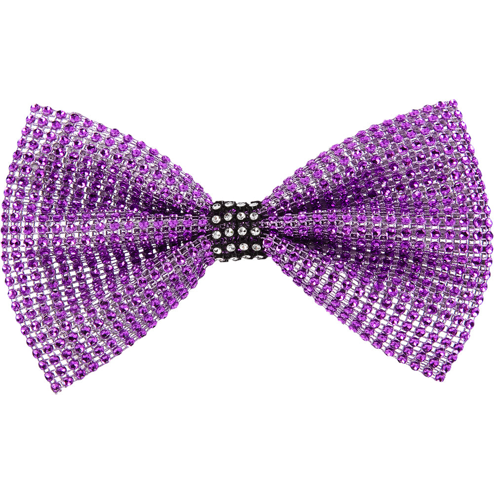 Large Rhinestone Bow with Contrast Trim : AC69 - Purple/Black / One ...