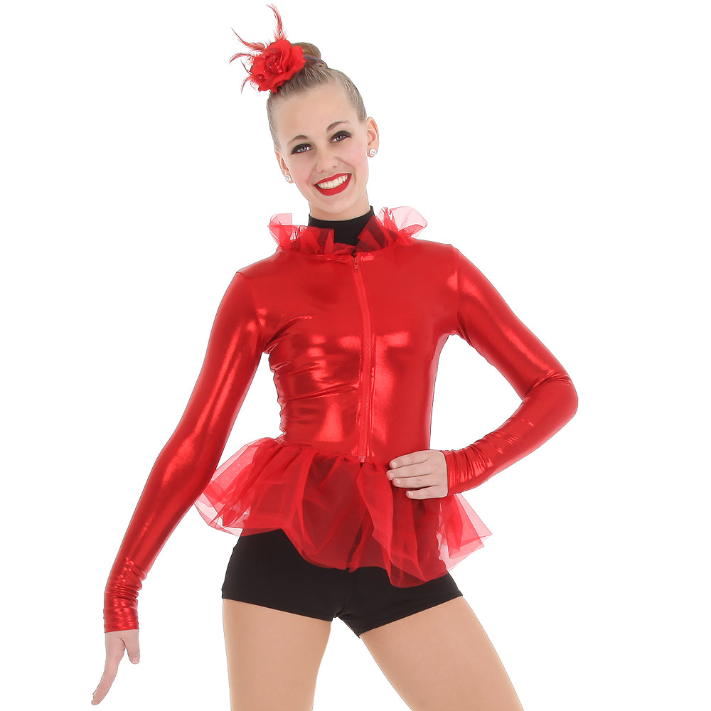 Red Peplum Party Jacket - Just For Kix